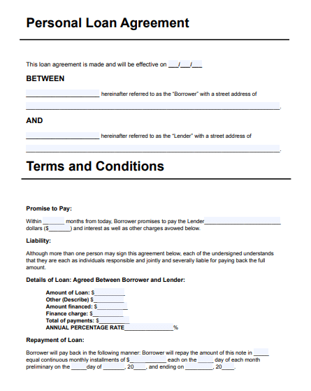 Loan Agreement Templates Poster Template